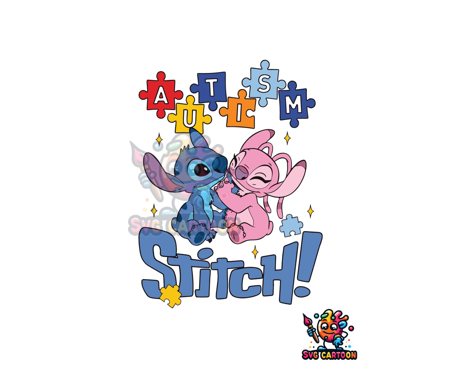 Stitch And Angel Autism Awareness SVG | Inspire Uplift