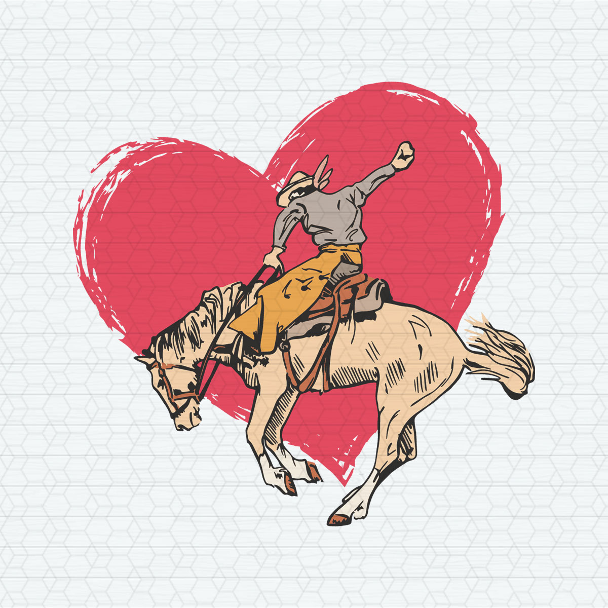 Cowboy Rodeo Bucking Love Heart SVG | Inspire Uplift