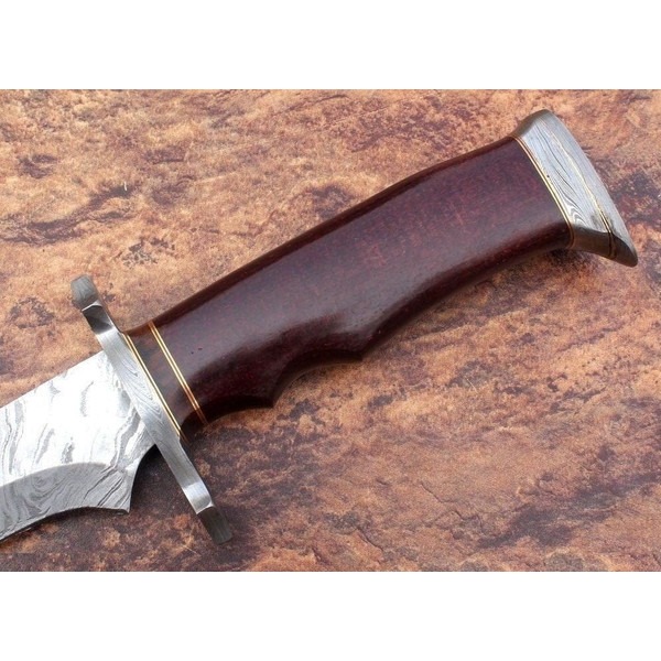 Custom Handmade Damascus Steel Sword Handle Rosewood/Guard W | Inspire ...