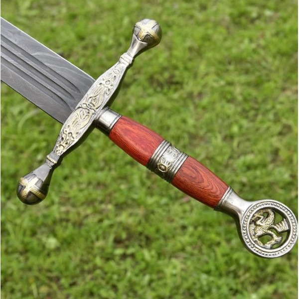 Saint George the Dragon Slayer Damascus Steel Sword - Mediev | Inspire ...