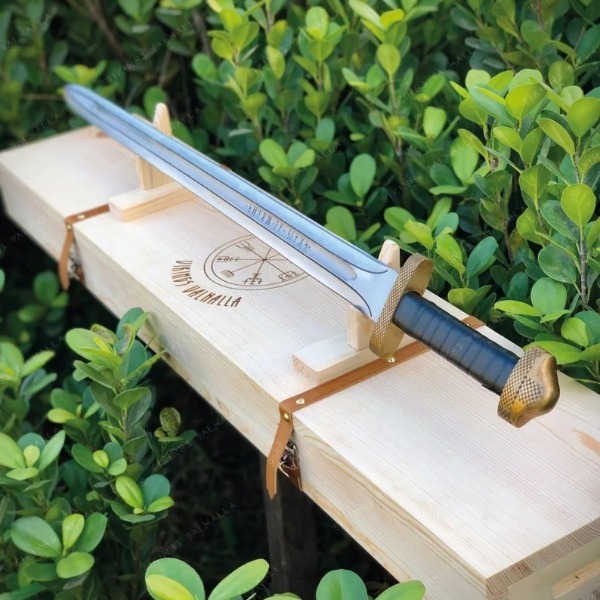 Hand Forged Viking Sword with Personalized engraved wooden b | Inspire ...