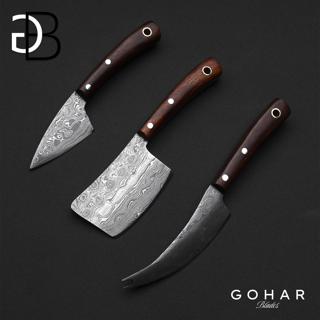 Classic Damascus Cheese Knives with Rosewood Handle - Handma - Inspire ...
