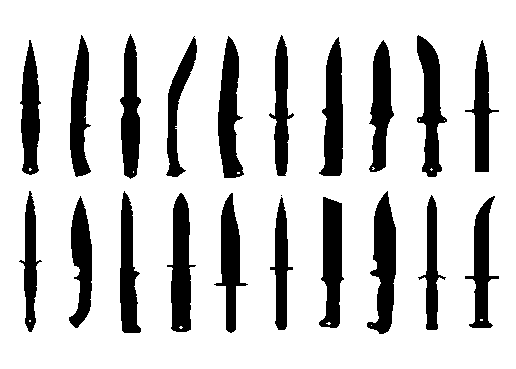 Knives (blade) set of files for laser cutting DXF (Set-02) | Inspire Uplift