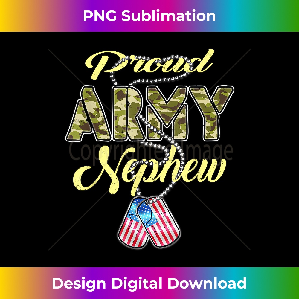 Proud Army Nephew US Flag Dog Tags Pride Military Family - P | Inspire ...