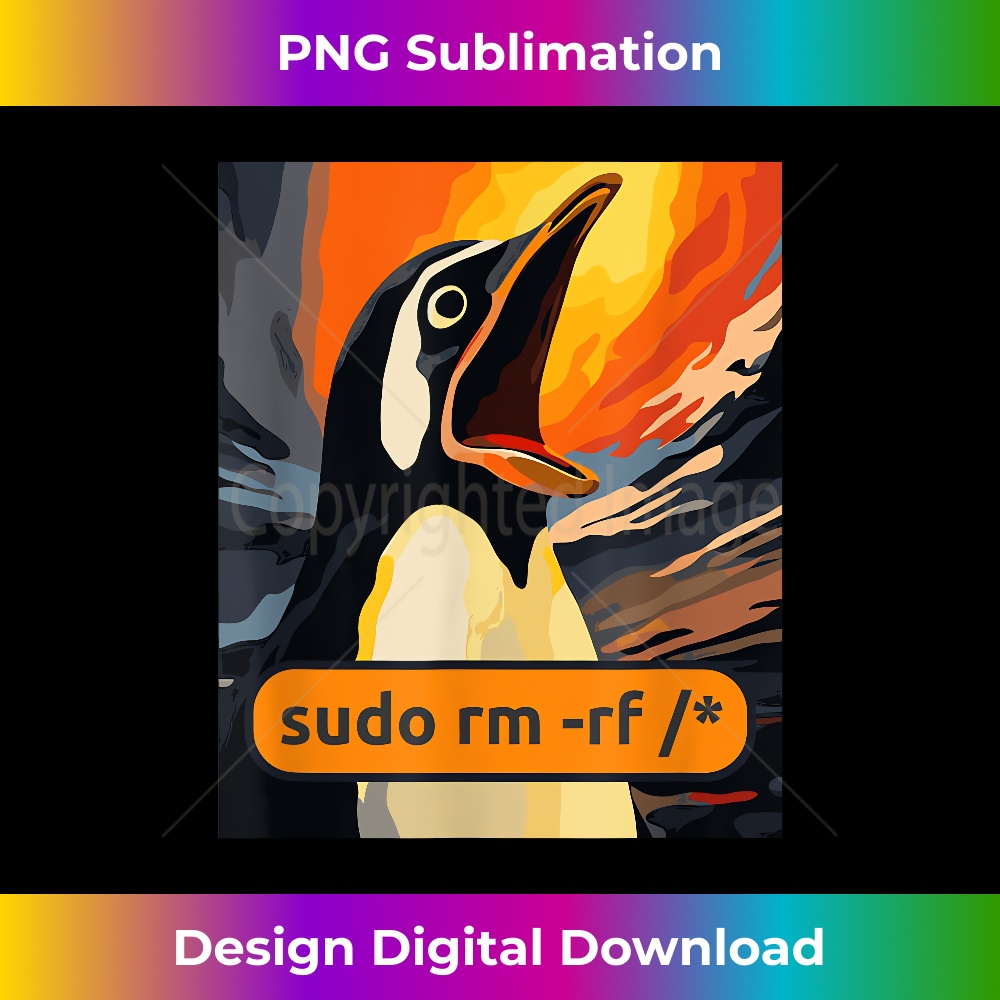 Screaming Tux Linux sudo rm -rf - Premium PNG Sublimation Fi | Inspire Uplift