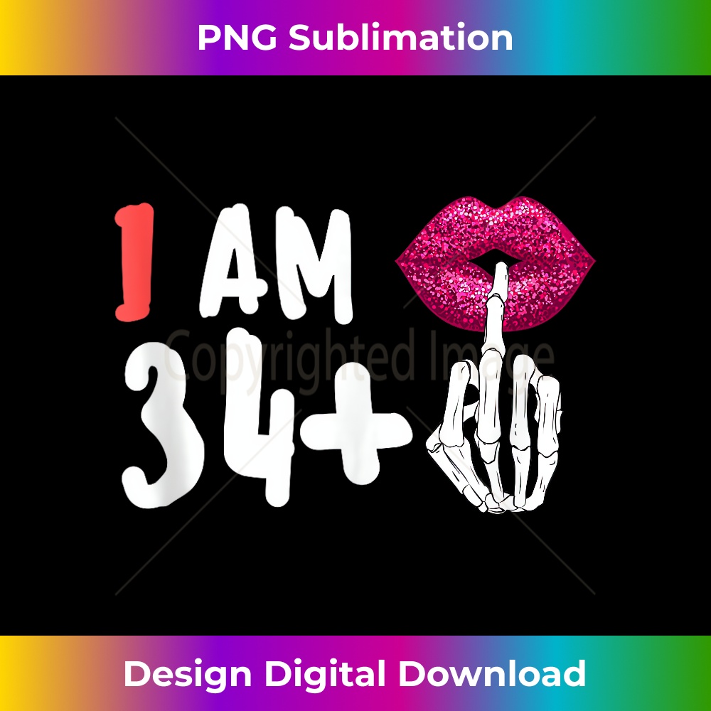 Womens I Am 34 Plus 1 Middle Finger For A 35th Birthday For | Inspire ...