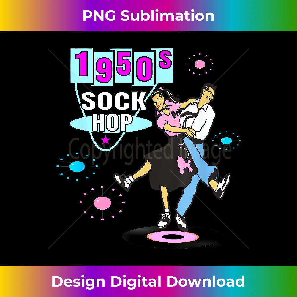 1950s Sock Hop Dance Couple With Aqua Pink Retro Graphics - | Inspire ...