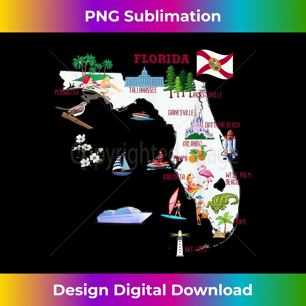 Florida Map, tourist attractions, the major cities, flag - P | Inspire ...