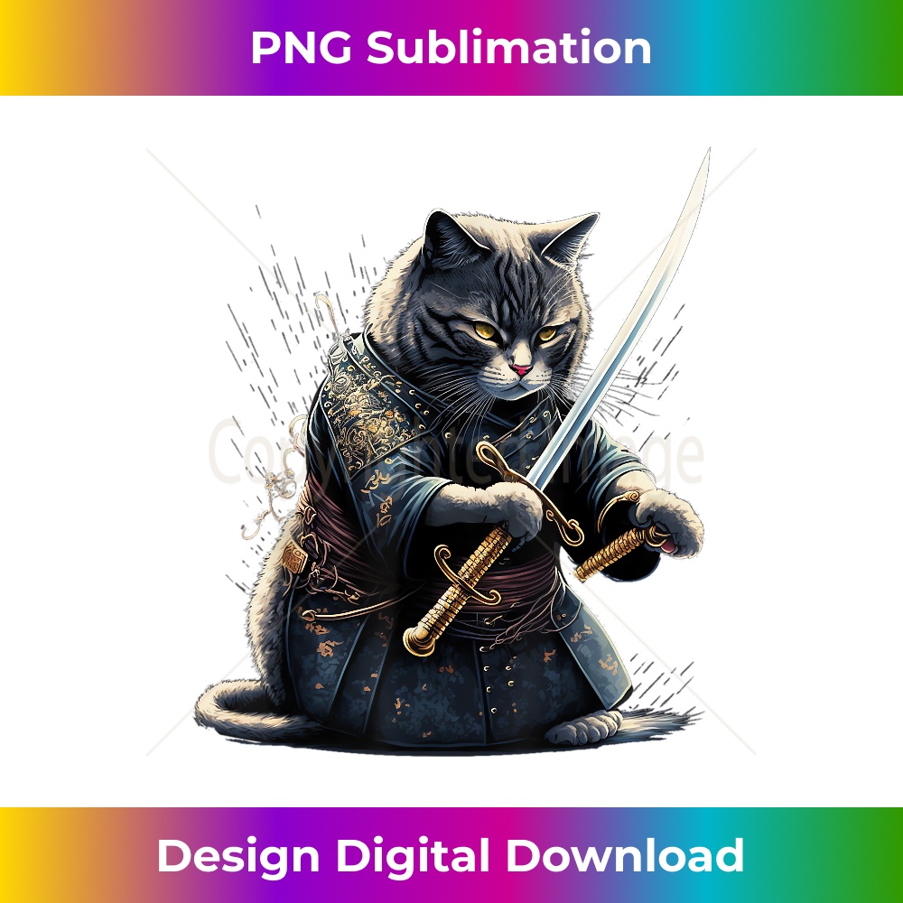 Retro Japanese Samurai Ninja Cat Kawaii Tattoo Graphic Style | Inspire ...