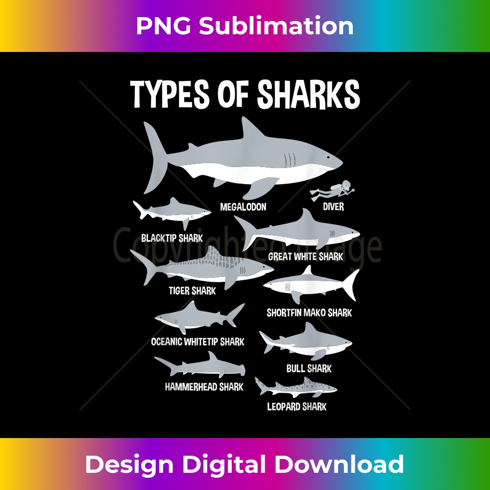 9 Types Of Sharks Educational Ocean Boys - Sublimation-Ready | Inspire ...