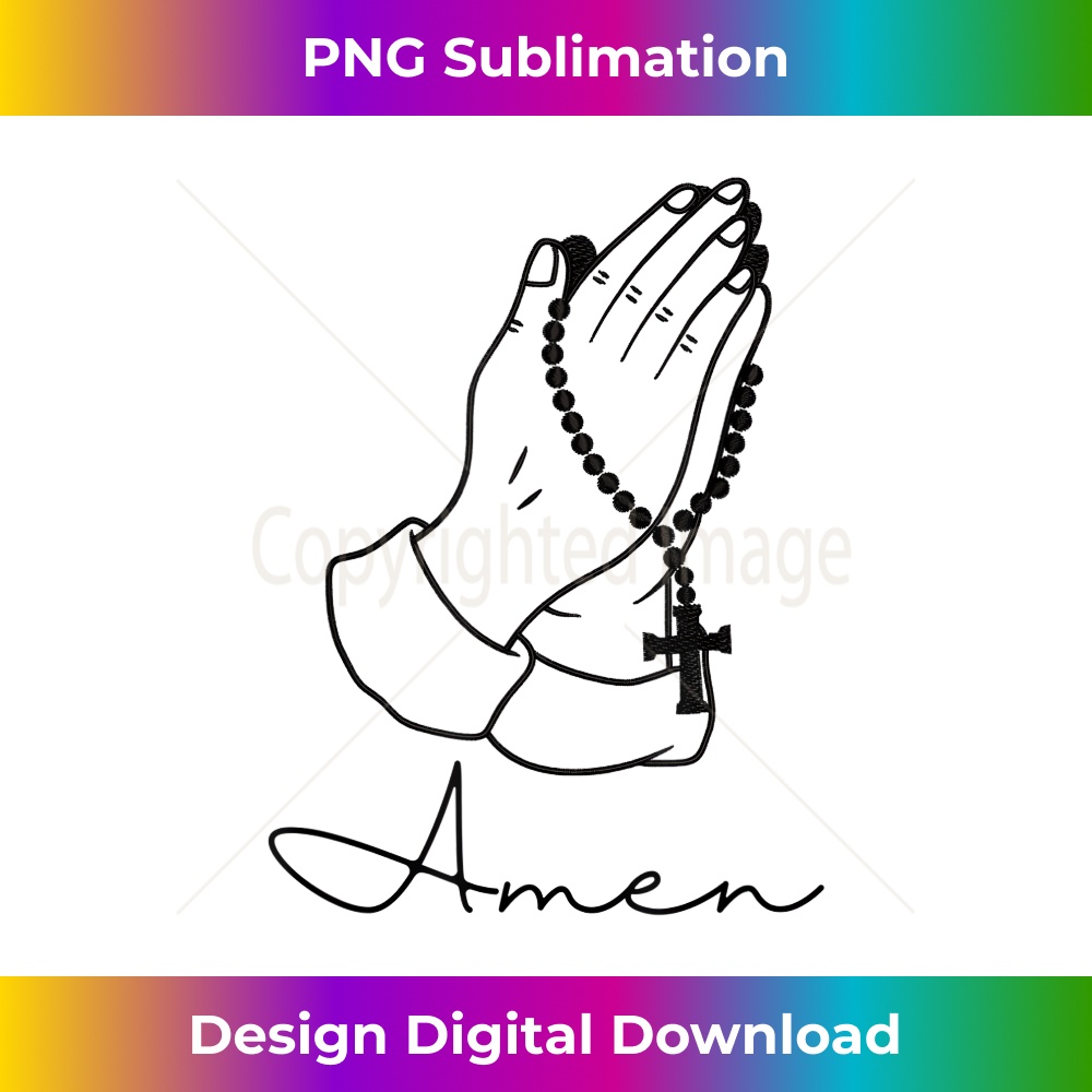 Amen Praying Hands Rosary Beads Christian - Modern Sublimati | Inspire ...