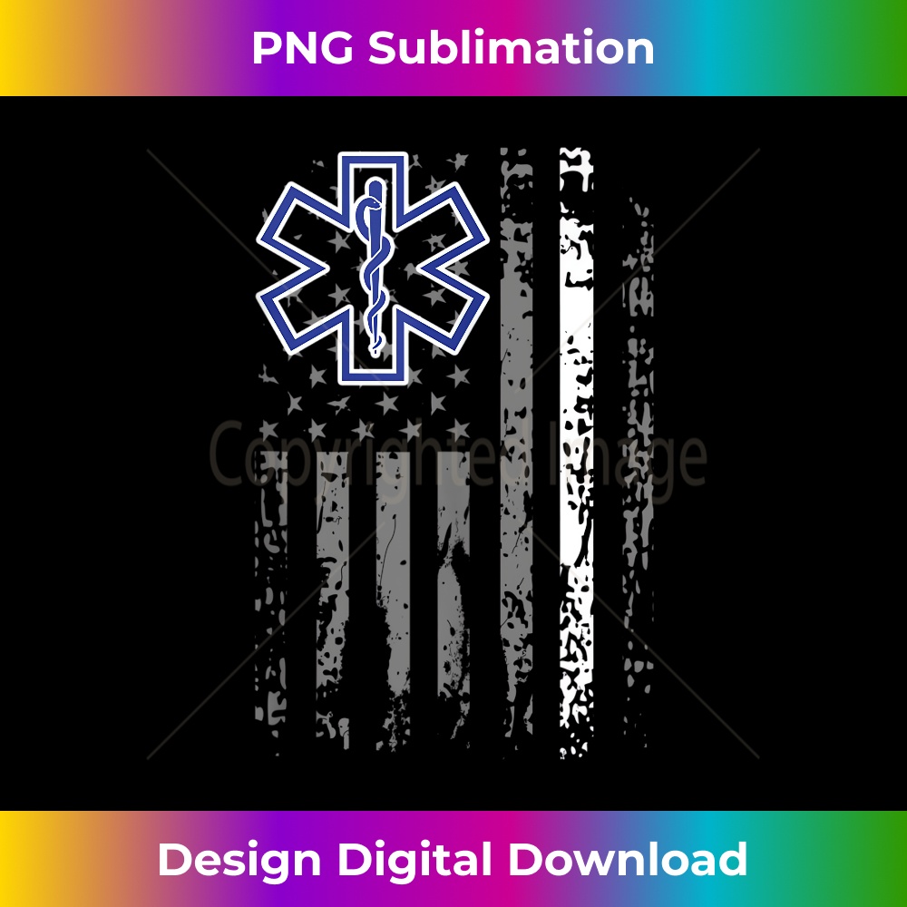 Thin White Line EMS EMT Paramedic American Flag Gift Tank To | Inspire ...