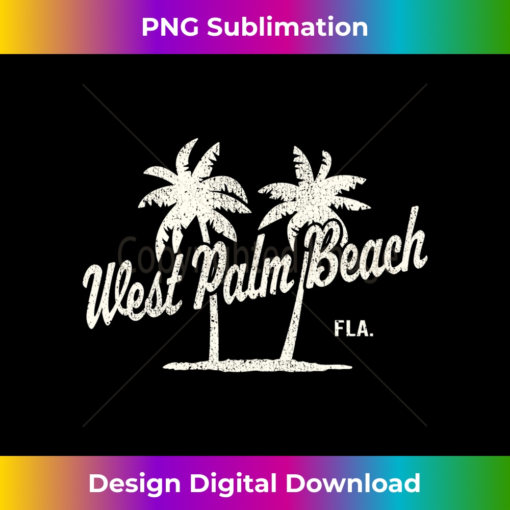 West Palm Beach Florida Vintage 70s Palm Trees Graphic Long | Inspire ...