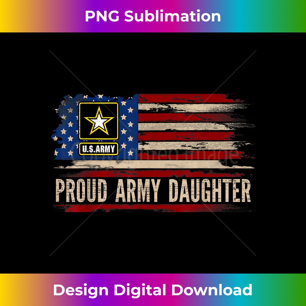 Vintage Proud Army Daughter American Flag Veteran - Urban Su | Inspire ...