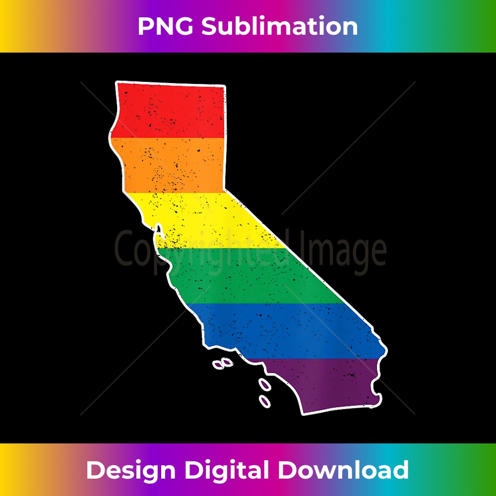 Gay Pride Flag - California State Map - Rainbow Stripes | Inspire Uplift