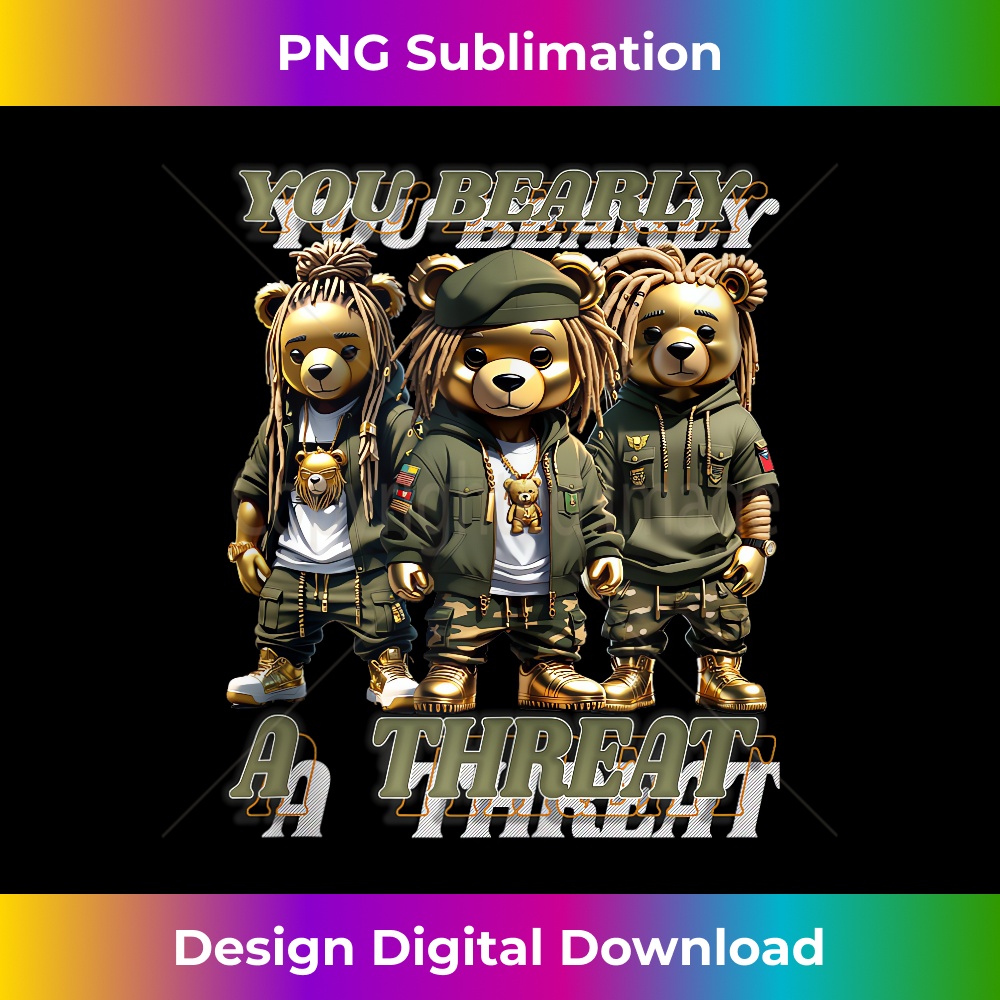 You Bearly A Threat Army Teddy Bear Tank Top - Artistic Subl | Inspire ...