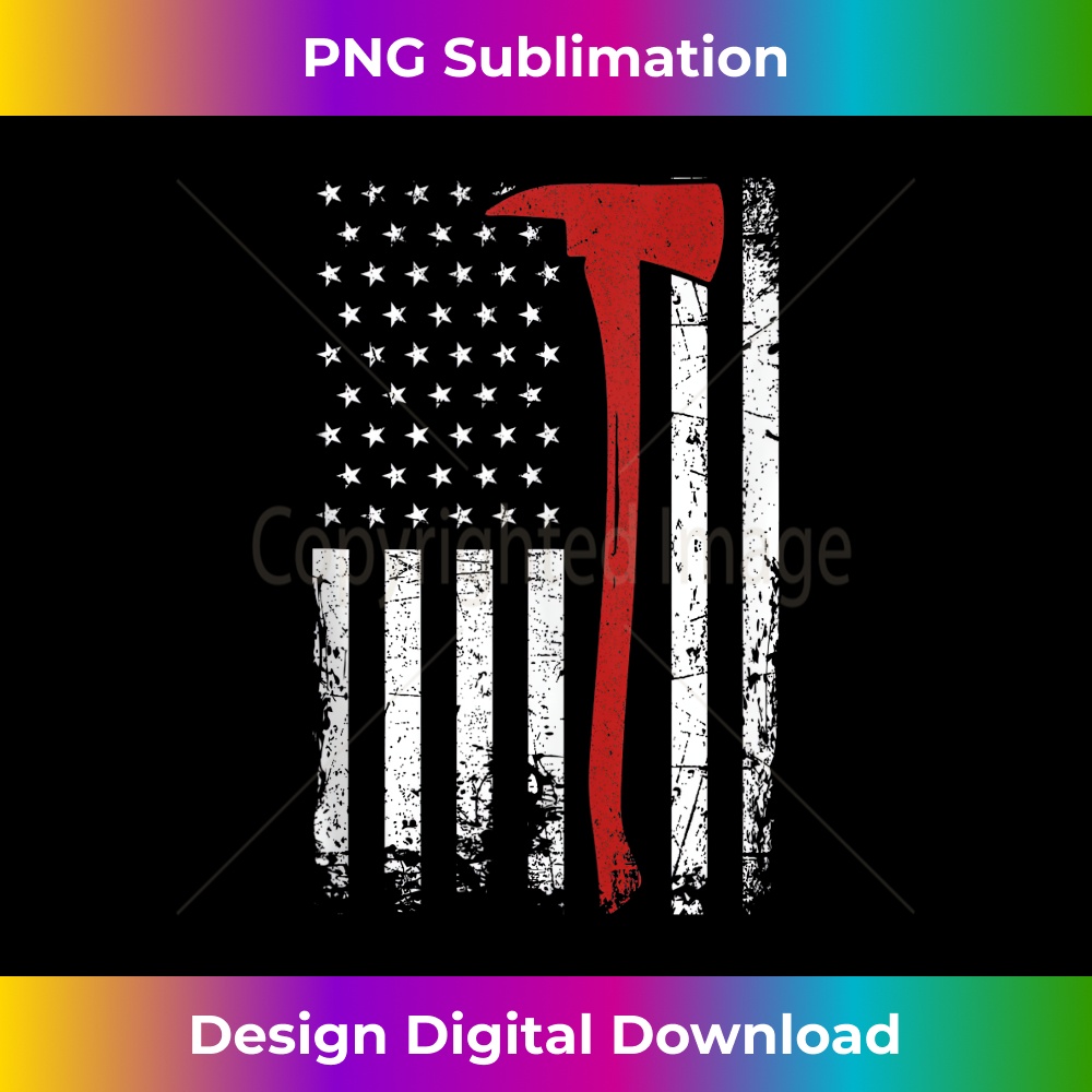 Wildland Firefighter Axe American Flag Thin Red Line Fireman | Inspire ...
