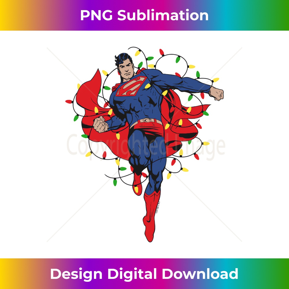 DC Comics Superman Christmas Lights Superhero Flight Long Sl | Inspire ...