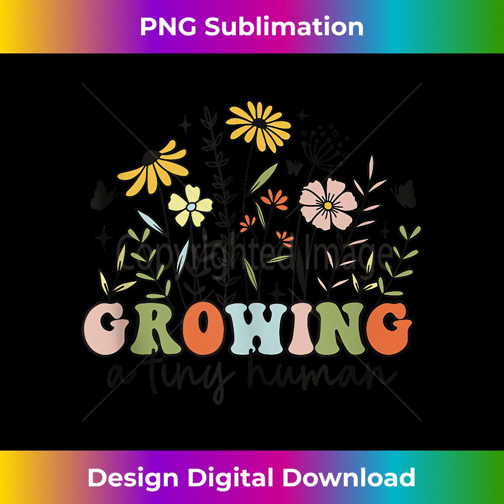 Growing A Tiny Human Floral Flowers Tank Top 1 - PNG Transpa | Inspire ...