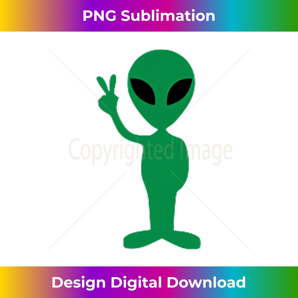 I Come in Peace Green Alien Peace Sign Design 1 - Decorative | Inspire ...