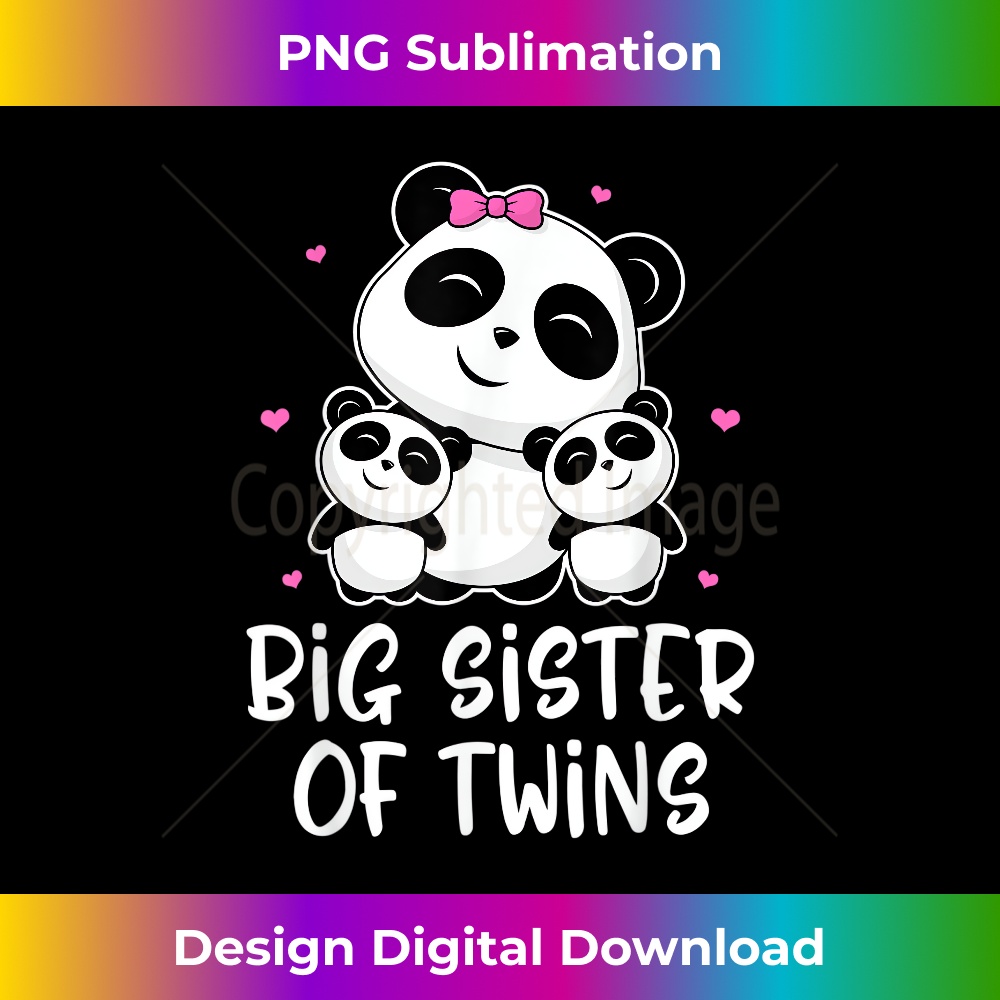 Big Sister Of Twins Panda Siblings Baby Shower - Digital Sub | Inspire ...