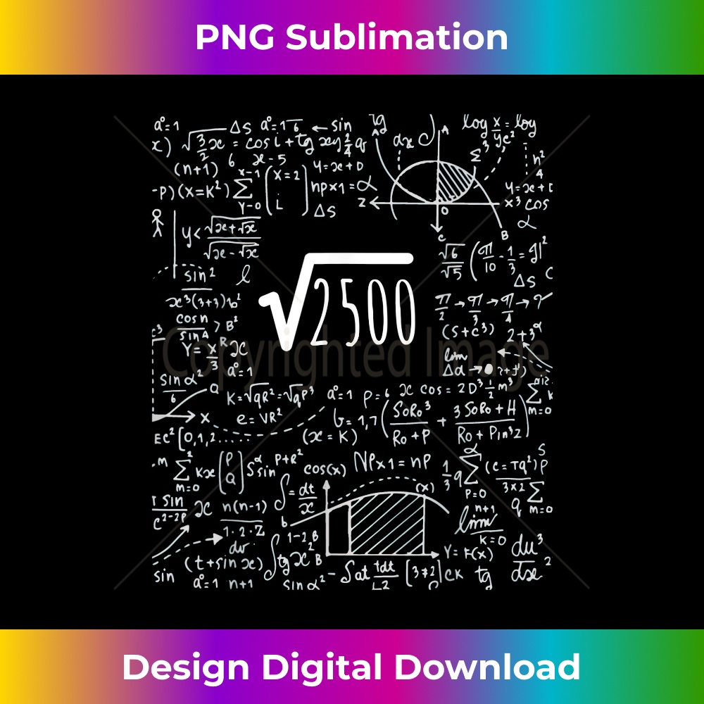 Square Root Of 2500 Birthday Design 50 Years Math Nerd Geek | Inspire ...