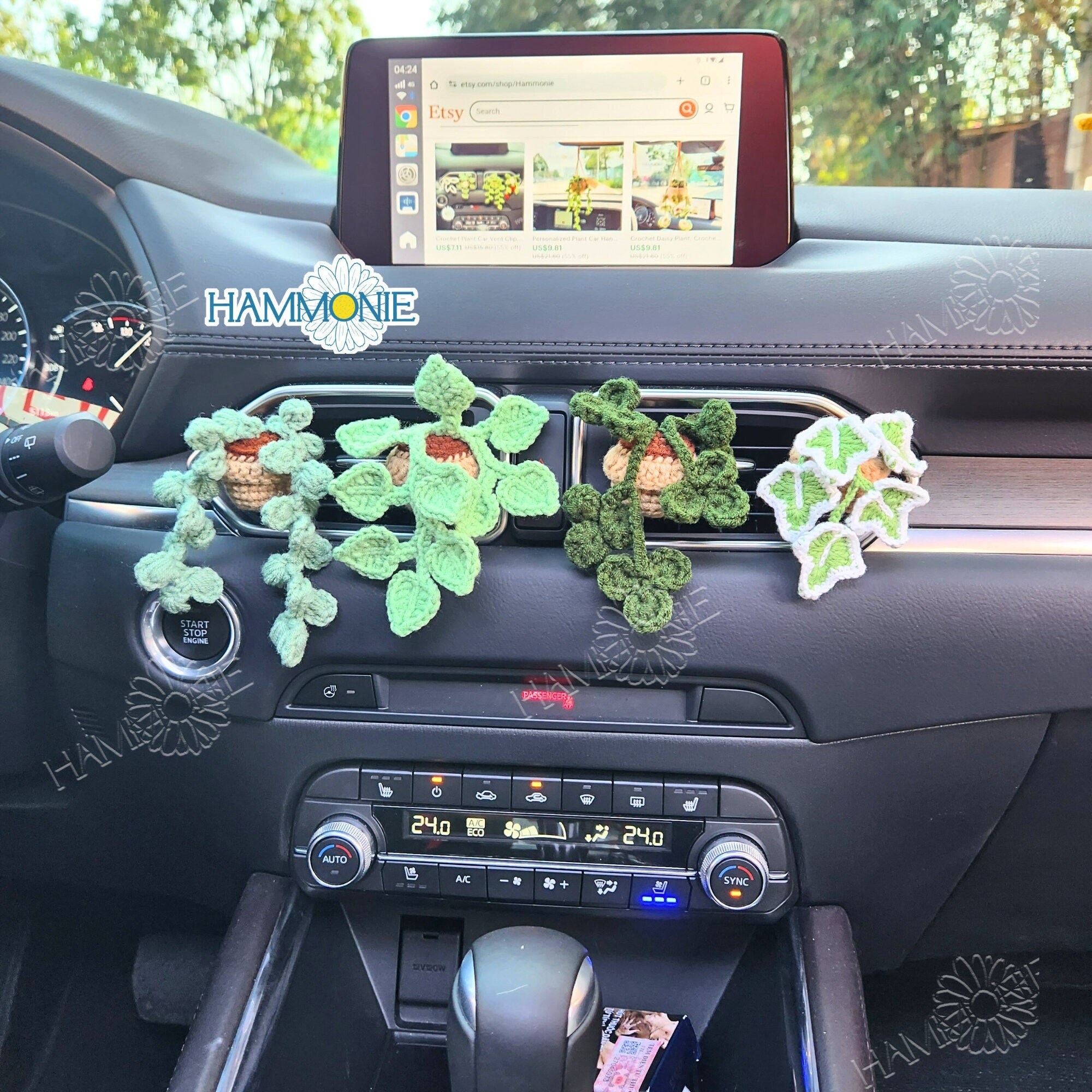 Crochet Lucky & Ivy Plant Car Air Freshener Decor, Car Acces | Inspire ...