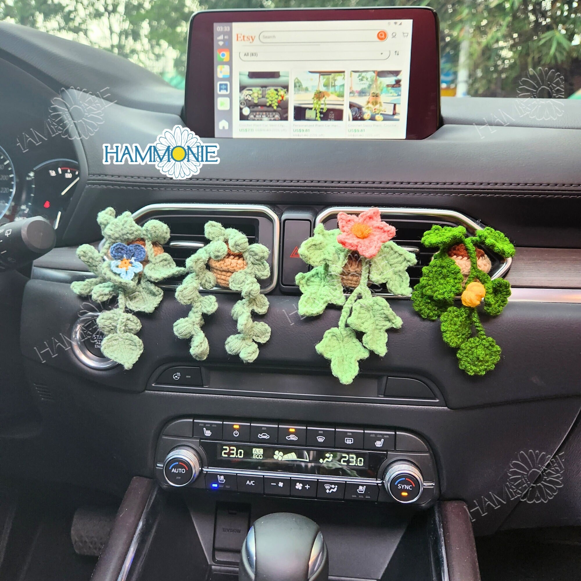 Crochet Plant Car Vent Clip, Crochet Plant Car Air Freshener | Inspire ...