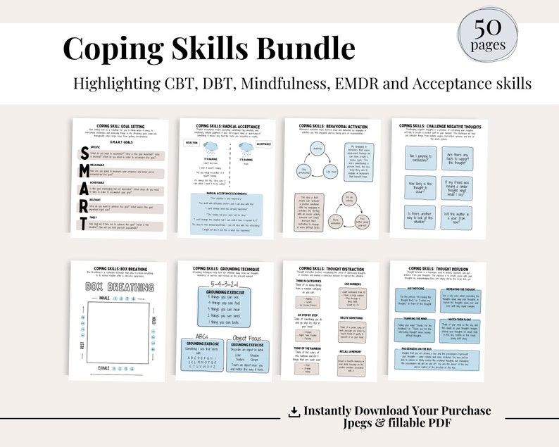 Coping Skills Bundle, Anxiety Coping Cards, Social Emotional - Inspire ...