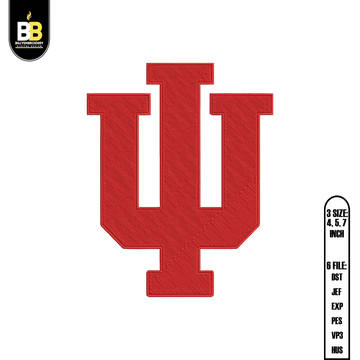Indiana Hoosiers Embroidery File, Embroidery Design | Inspire Uplift