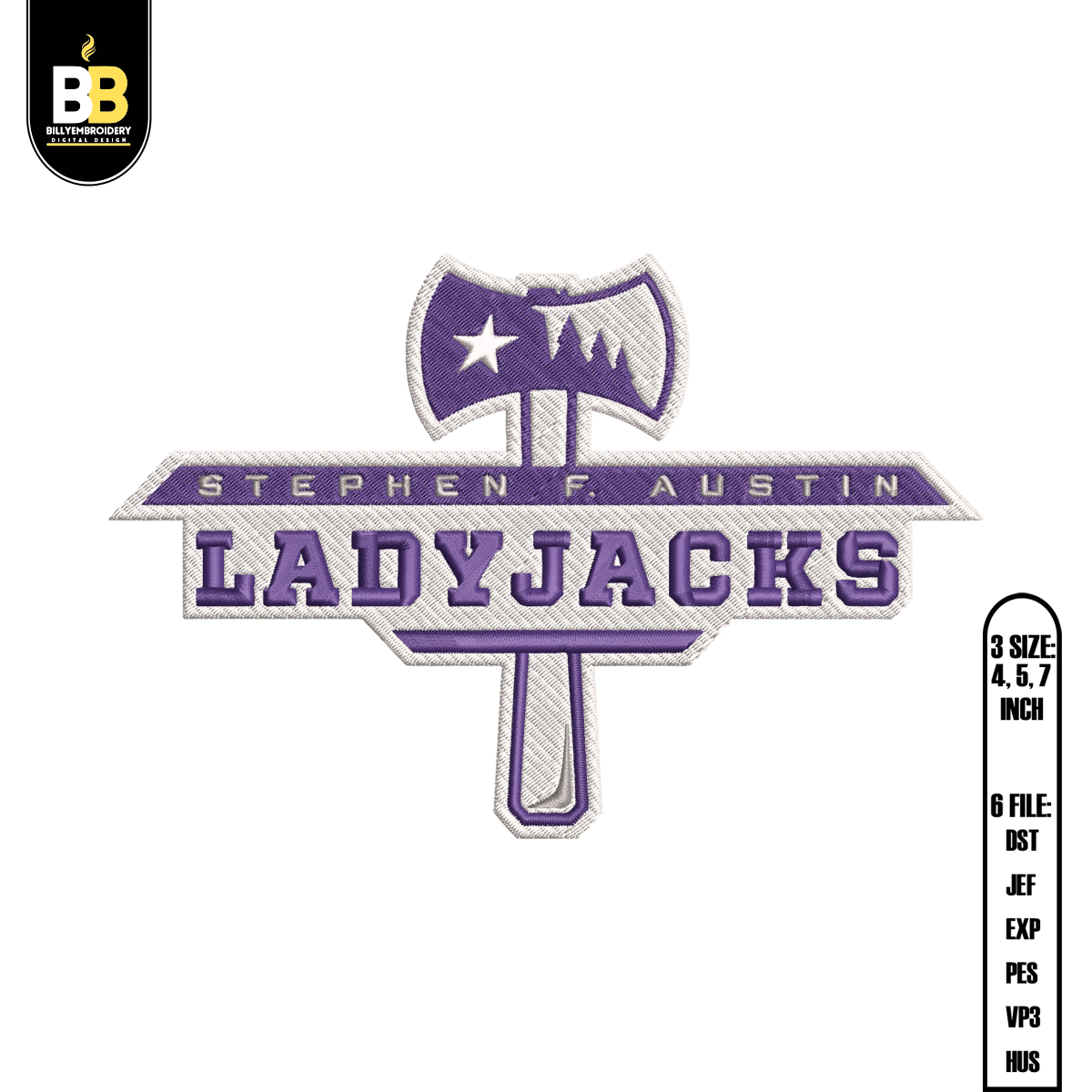 Stephen F Austin Logo Embroidery Design, Digital Embroidery | Inspire ...