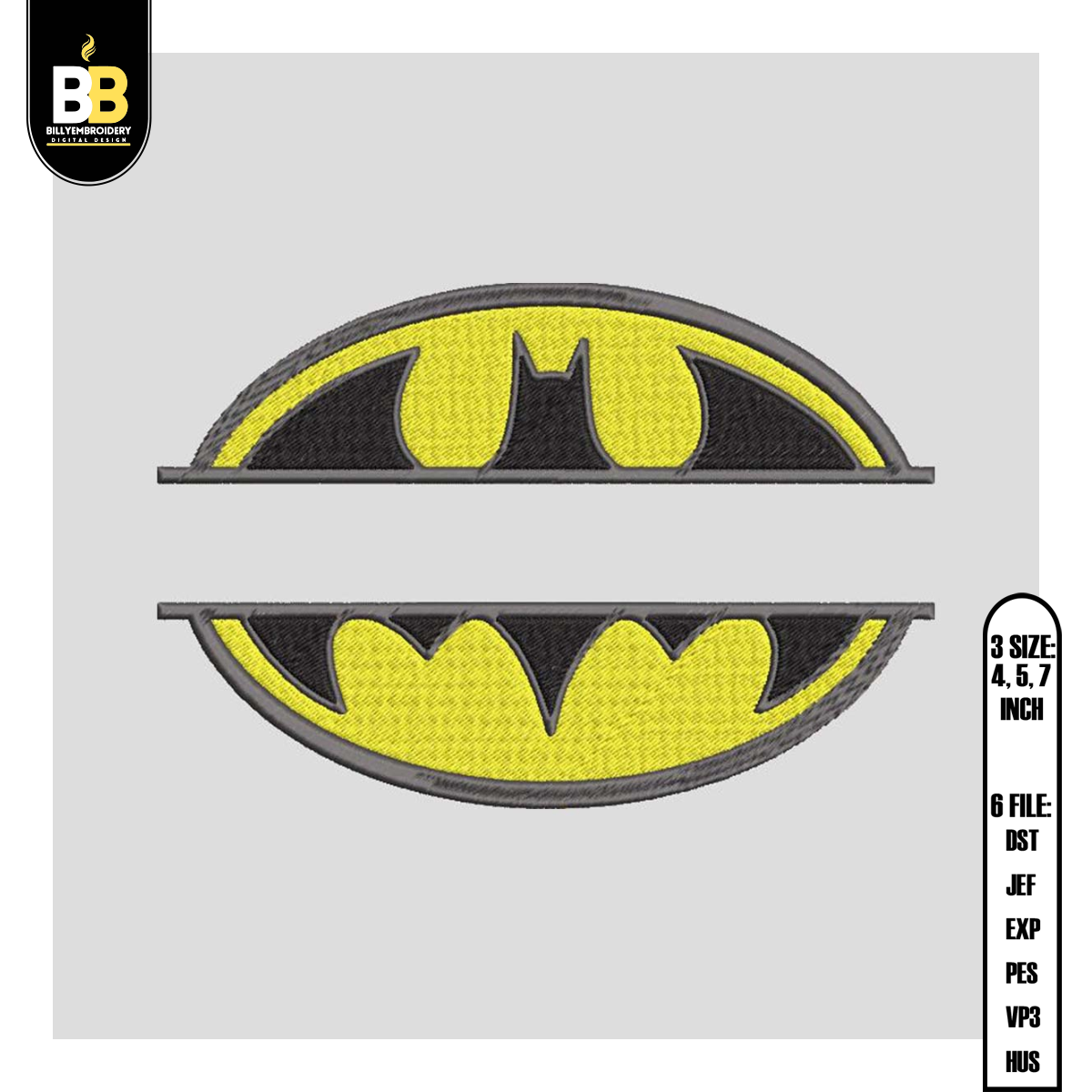 Batman Logo Monogram Embroidery Designs, Batman Logo Embroid | Inspire ...