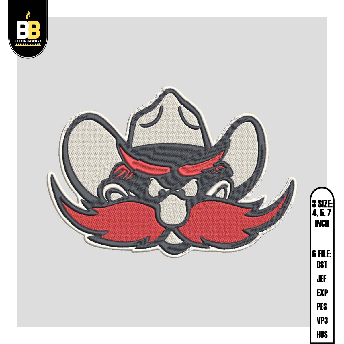 Texas Tech Red Raiders Mascot Embroidery Designs,,Embroidery | Inspire ...