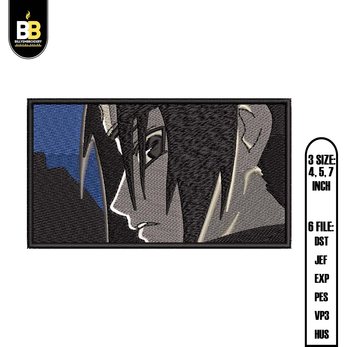 Uchiha Itachi Anime Embroidery Design File ,Design Embroider - Inspire ...