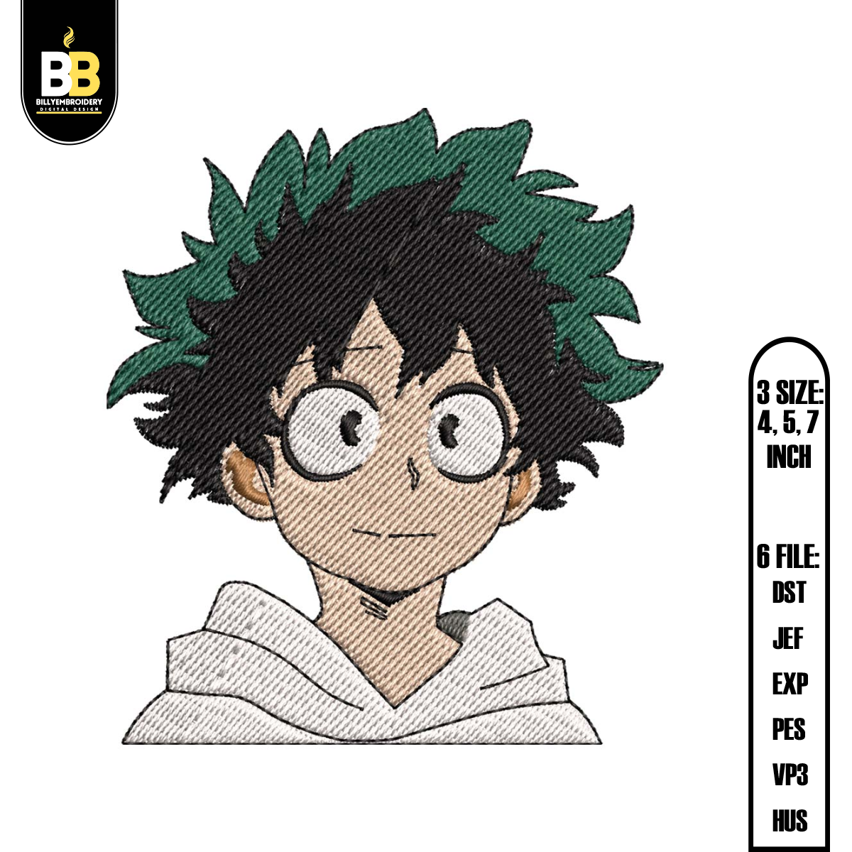 Midoriya Izuku Anime embroidery design ,Embroidery Design, D | Inspire ...