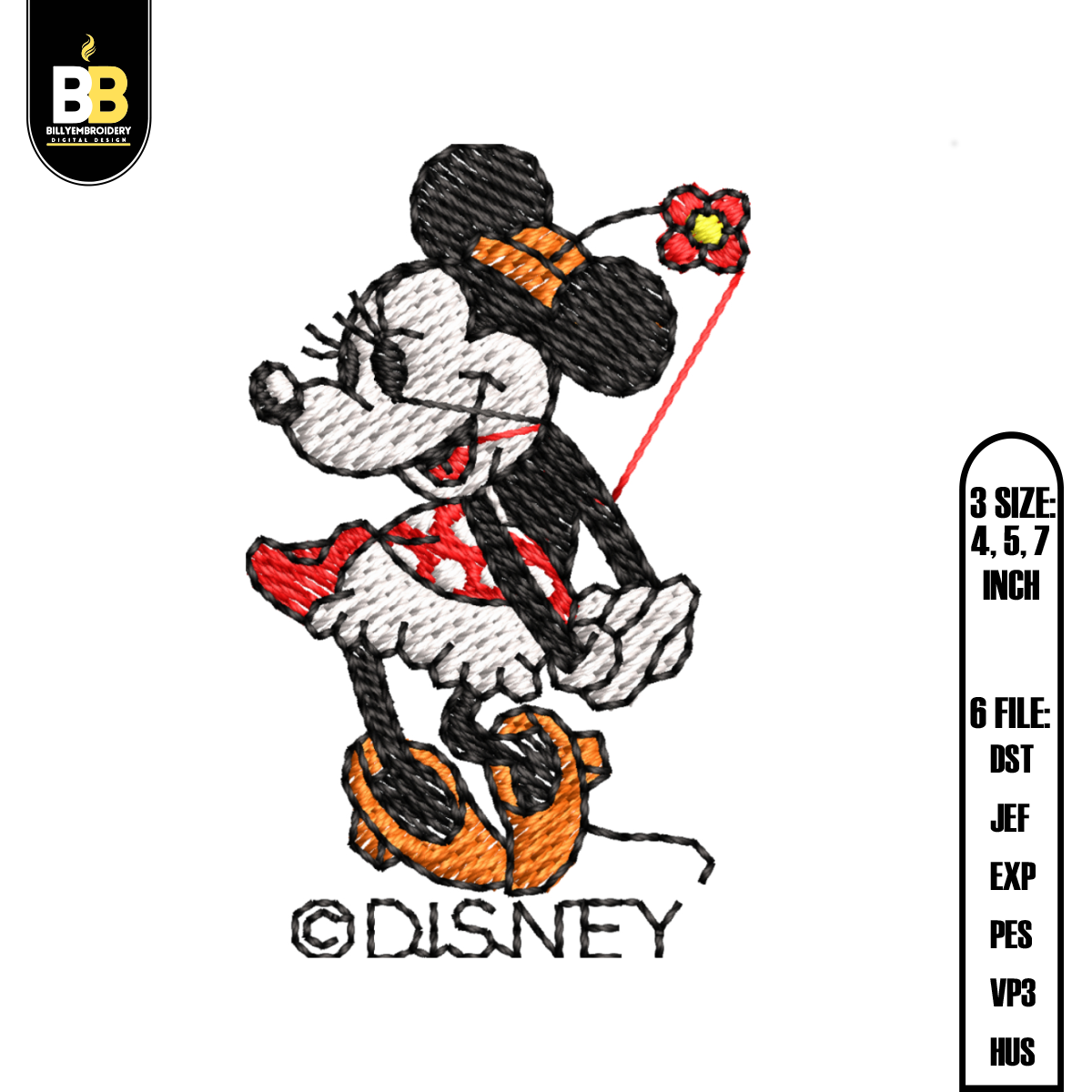 Shy Girl Mickey Embroidery Design,Embroidery Design, Digital - Inspire ...