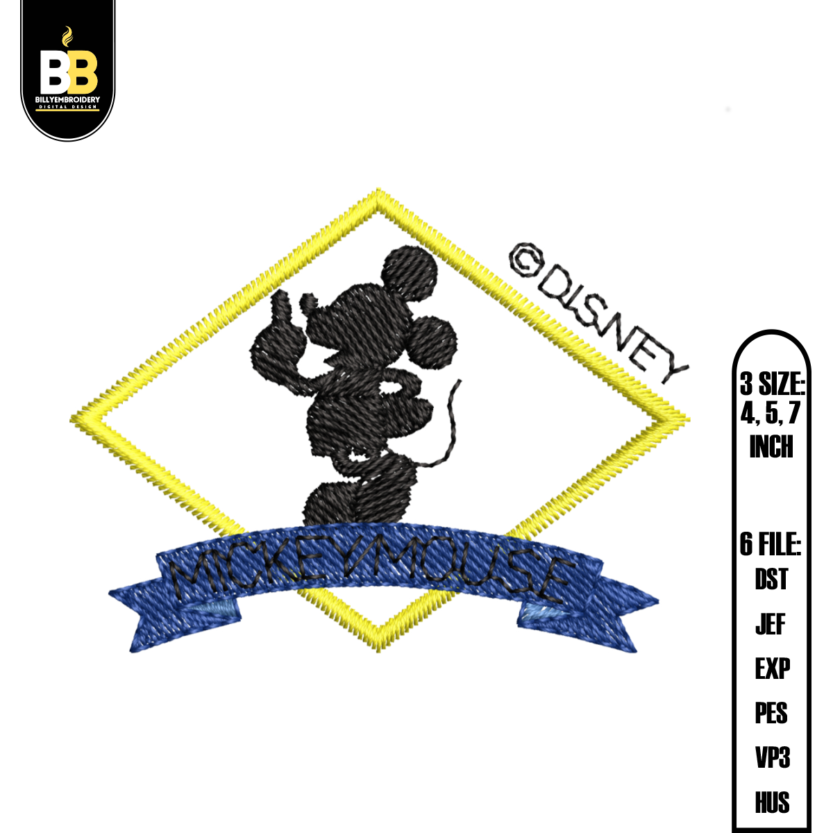 Disney Logo Mickey Embroidery Design,Disney Design, Embroide | Inspire ...