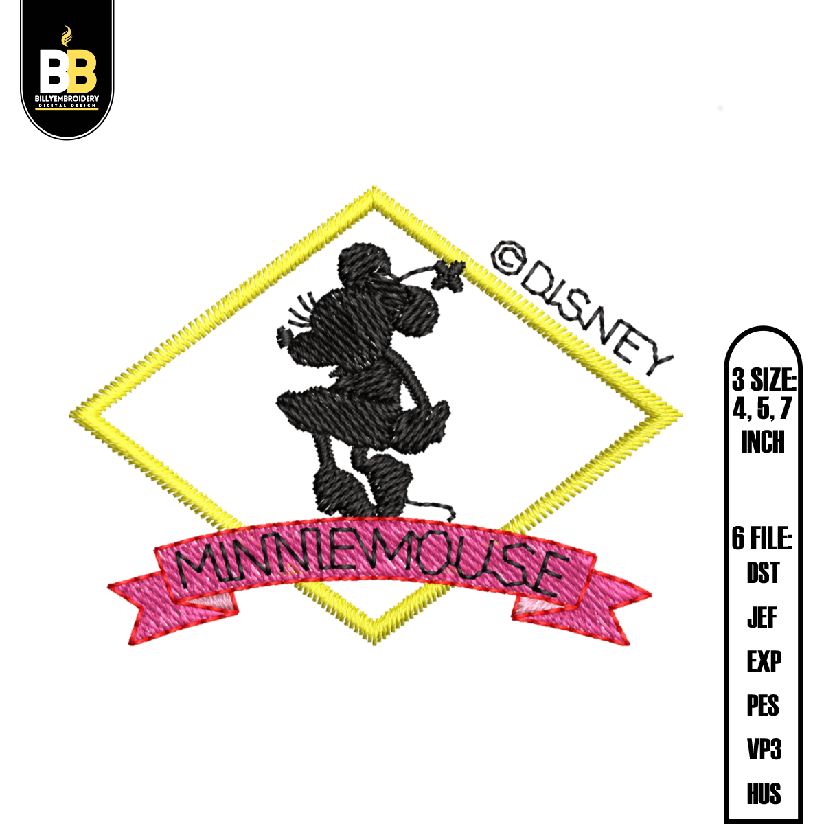 Minnie Mouse Logo Disney Embroidery,Disney Design, Embroider | Inspire ...