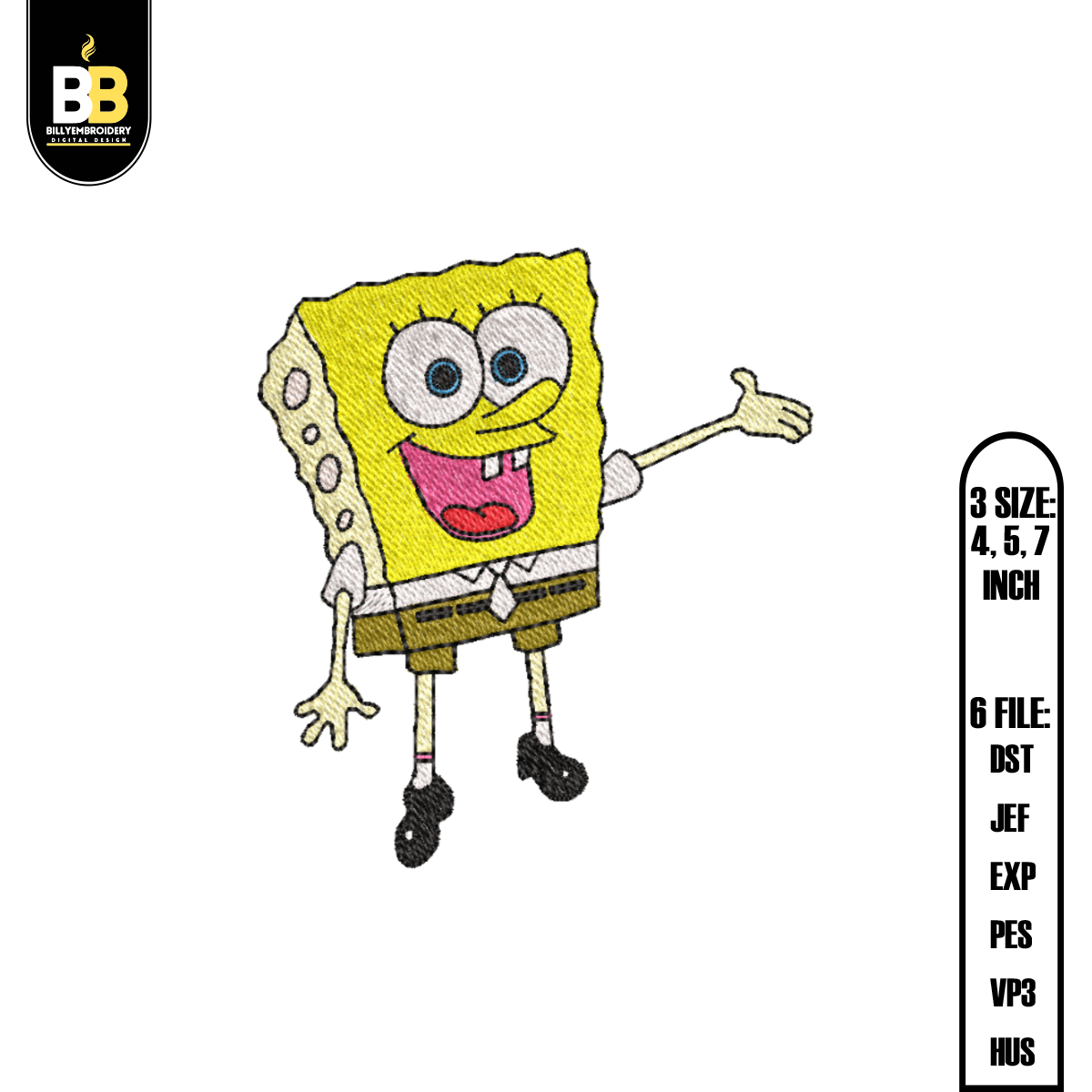 SpongeBob SquarePants Embroidery , Digital Embroidery,Embroi | Inspire ...