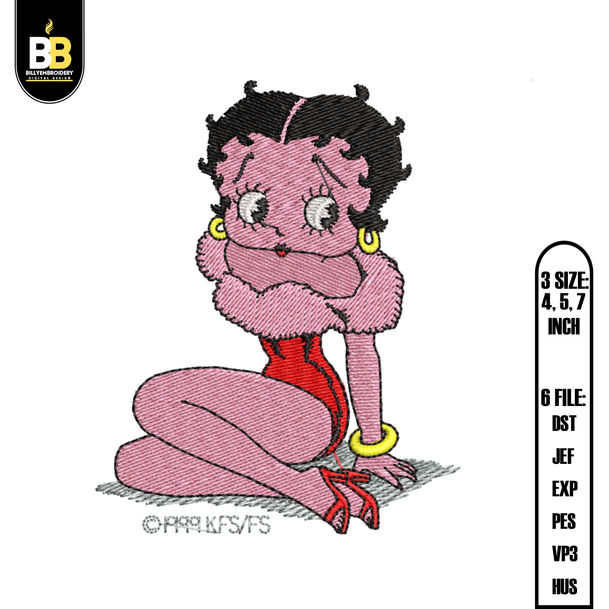 Cartoon Lady Betty Boop Design Embroidery File ,Betty Boop, | Inspire ...