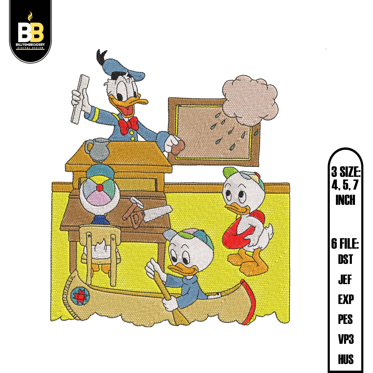 Donald Duck The Educator Embroidery,Digital Embroidery,Embro | Inspire ...