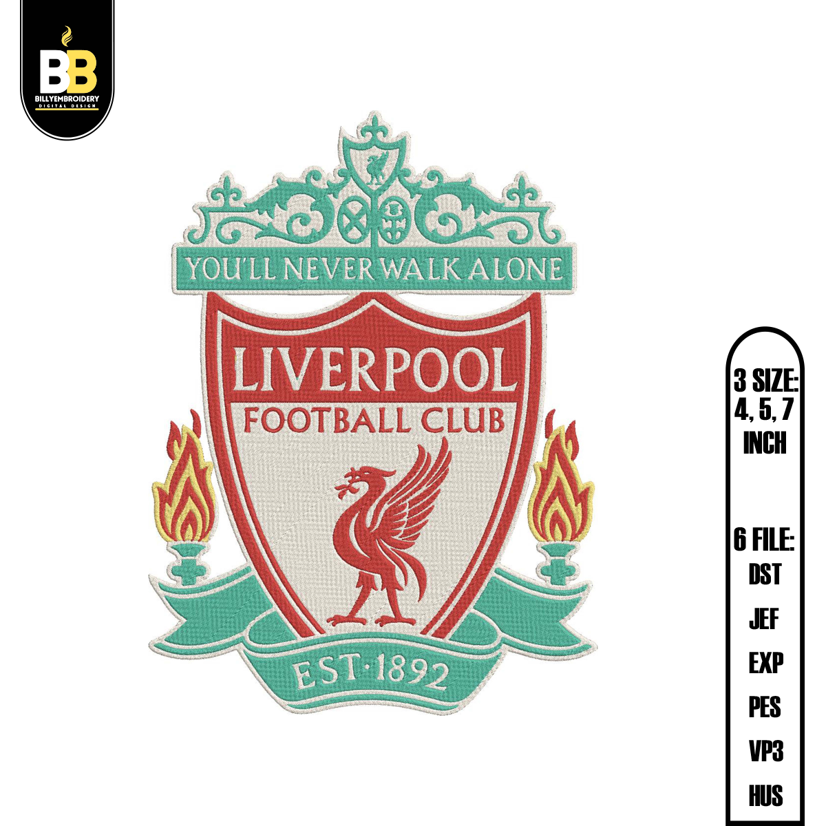 Liverpool FC Embroidery Designs, UEFA Champions League Machi | Inspire ...