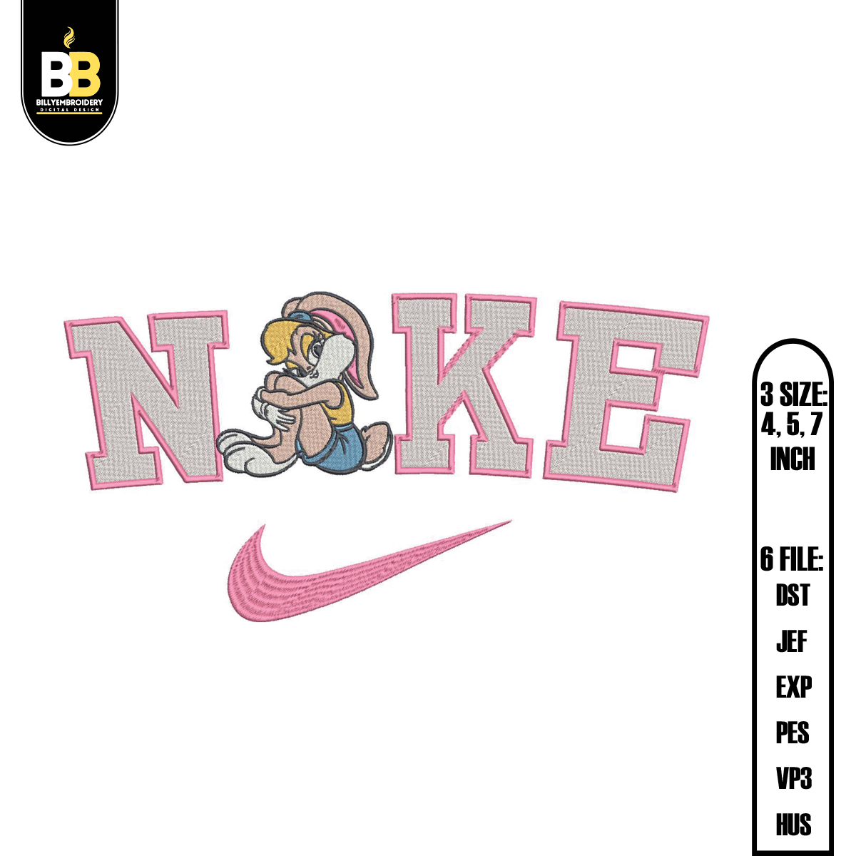 -Nike Lola Embroidery Design File, Bugs Bunny and Lola Anime | Inspire ...