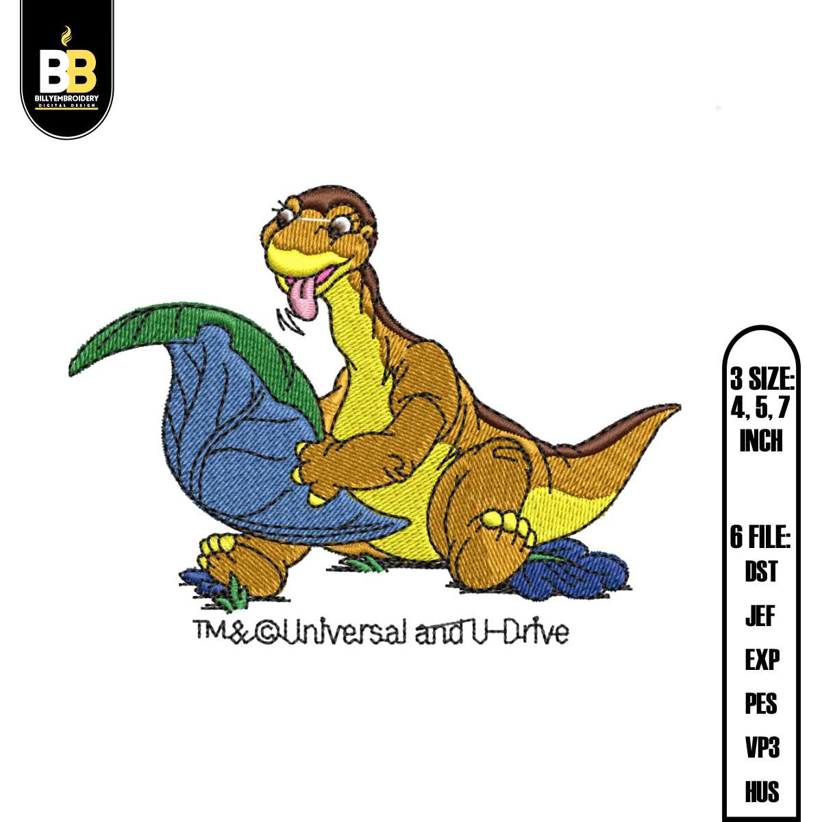 Baby Dinosaur Littlefoot Embroidery,Embroidery Design,Digita | Inspire ...
