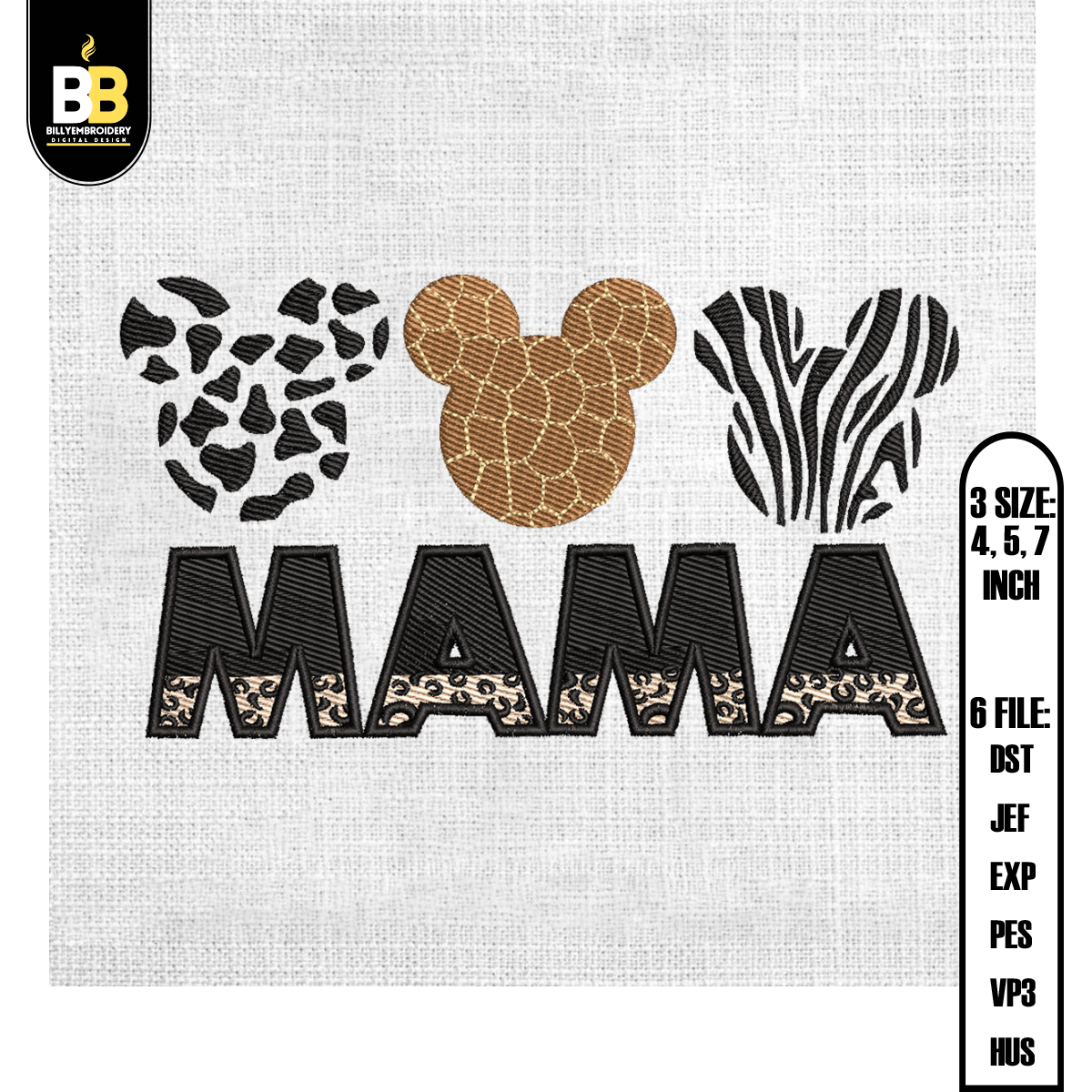 Mama Mickey Head Animal Kingdom Wild Embroidery , Digital Em | Inspire ...