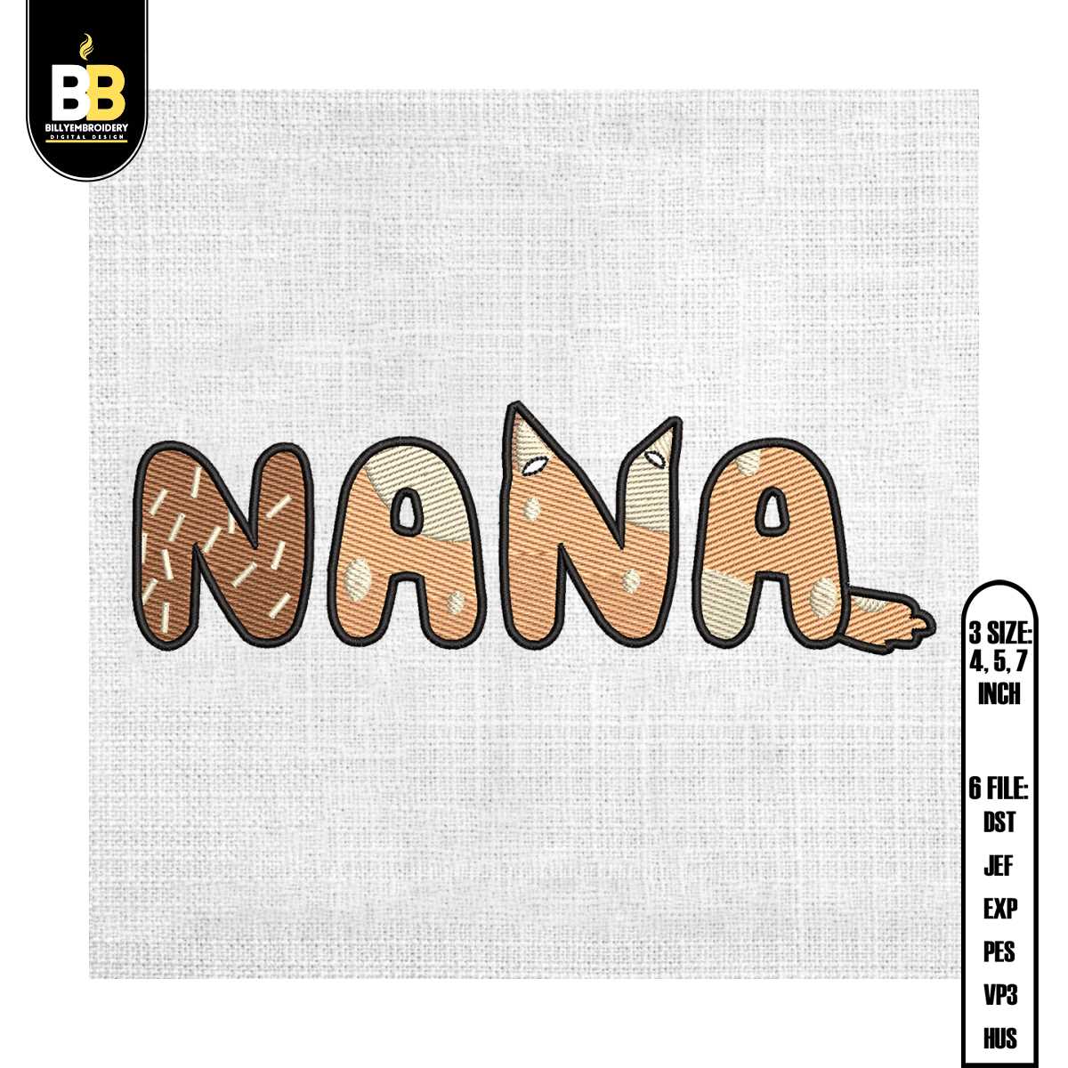 Nana Bluey Heeler Family Embroidery | Inspire Uplift