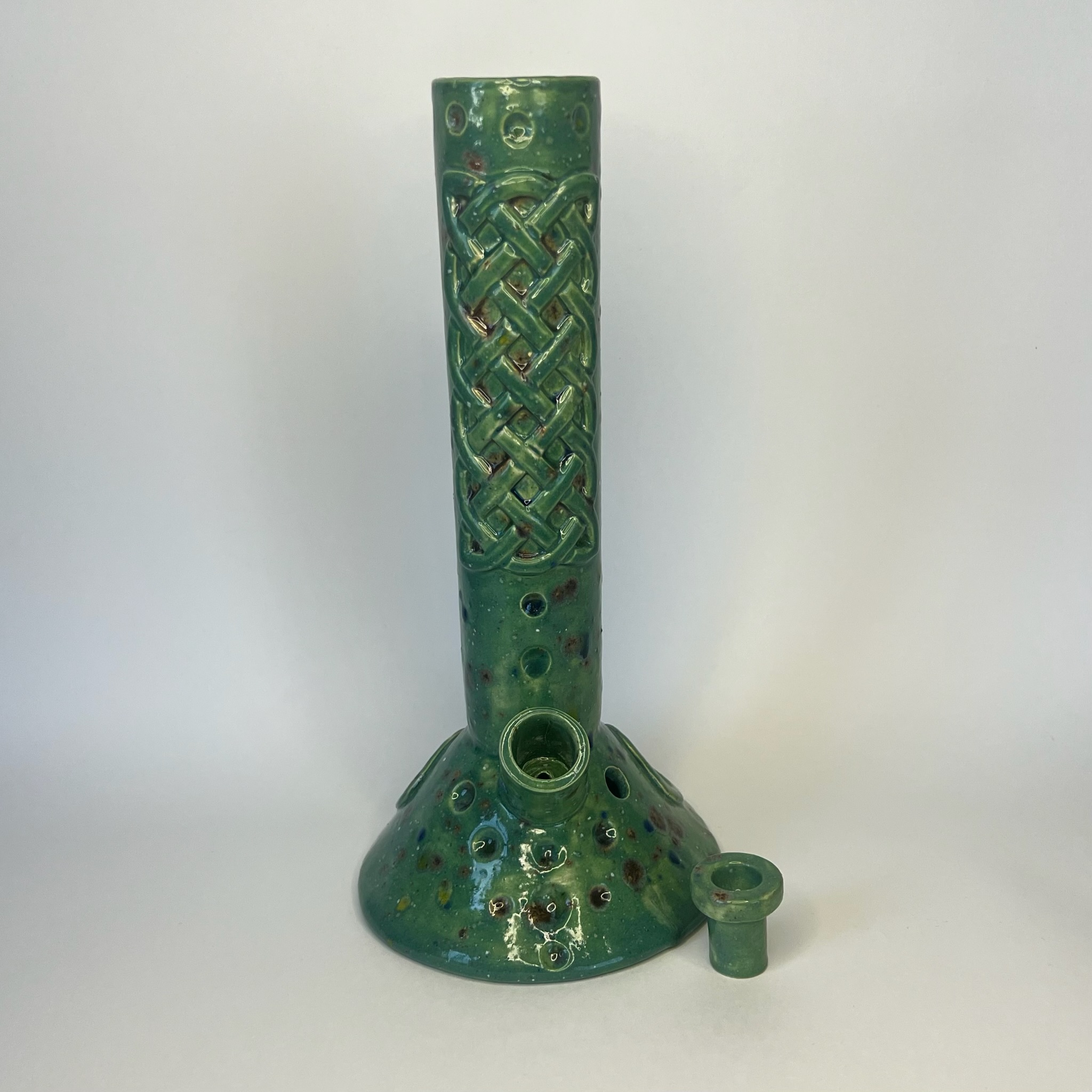 Handmade Ceramic Bong with Turbo Hole Braided | Inspire Uplift