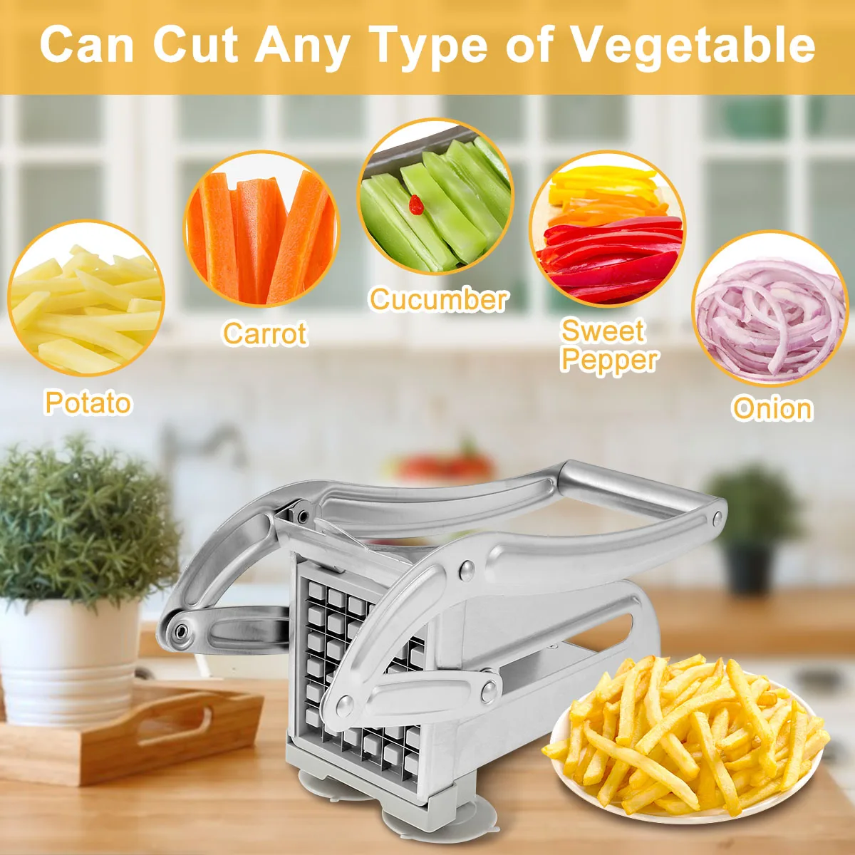 French Fry Cutter Stainless Steel Potato Chipper Fast Cuttin | Inspire ...