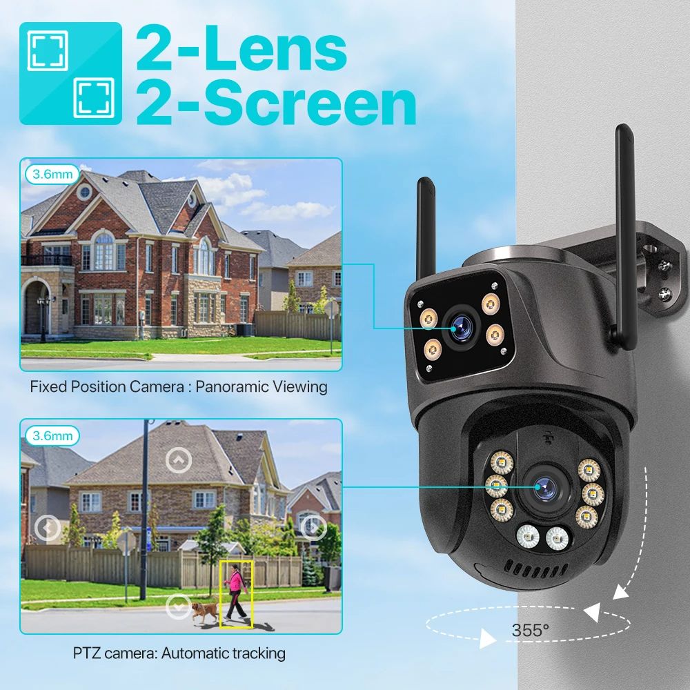 4MP Dual Lens PTZ Camera, 4K HD Outdoor Security Camera with | Inspire ...