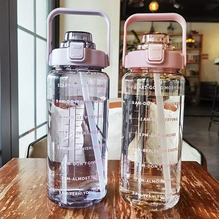 2L Sports Water Bottle w/ Straw LED Display & Time Marker | Inspire Uplift
